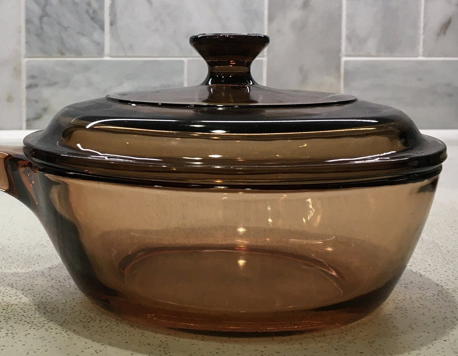 Vintage Pyrex Amber Visions .5 L Sauce Pan With Handle and Lid - Etsy