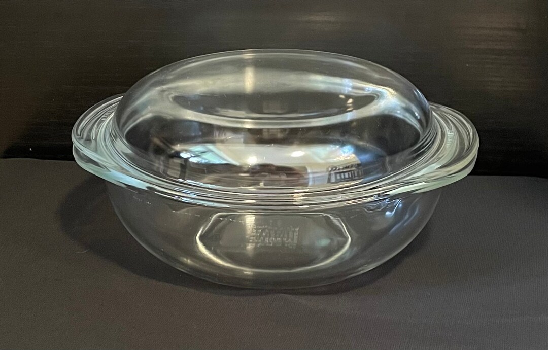 2 Quart Vintage Pyrex 024 Clear Glass Covered Casserole Baking Dish and ...
