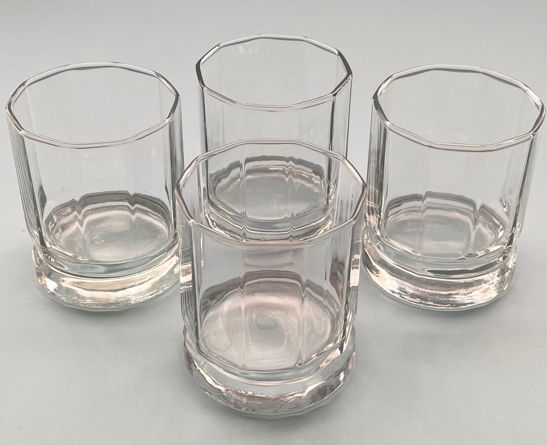 Set of 4 Anchor Hocking Essex Clear Low Ball Glasses - 8 Oz Heavy ...