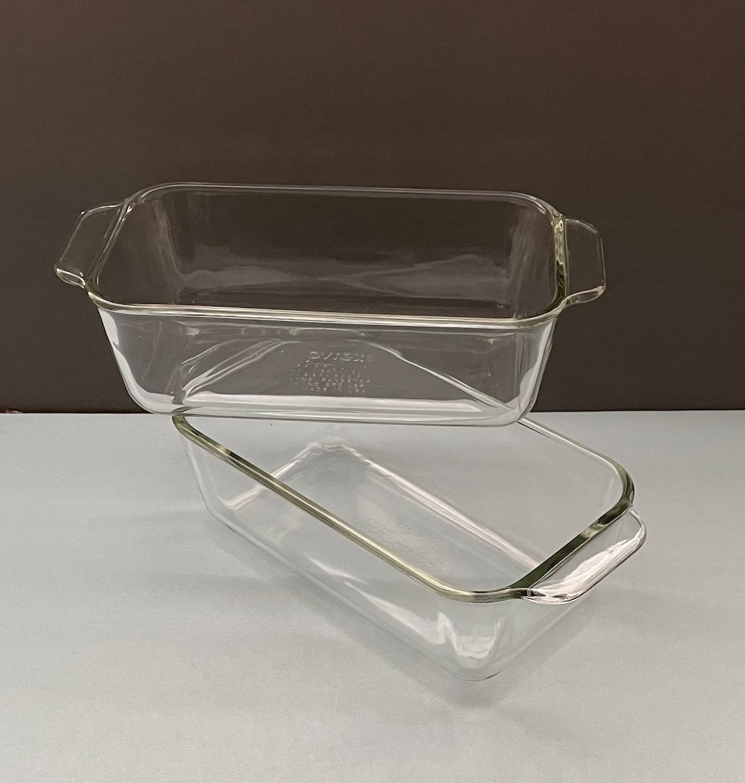 Set of 2 Vintage Pyrex 213 Clear Glass Loaf Pans With Handles Pyrex 213 ...