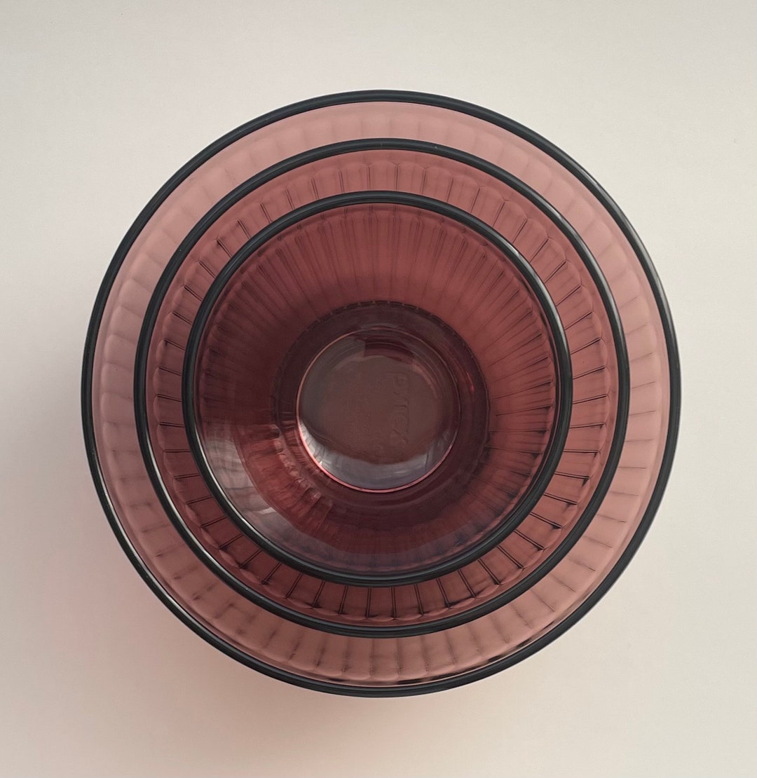 Vintage Pyrex Cranberry Mixing Bowls - Pyrex 7401-S 7402-S 7403-S - Set ...