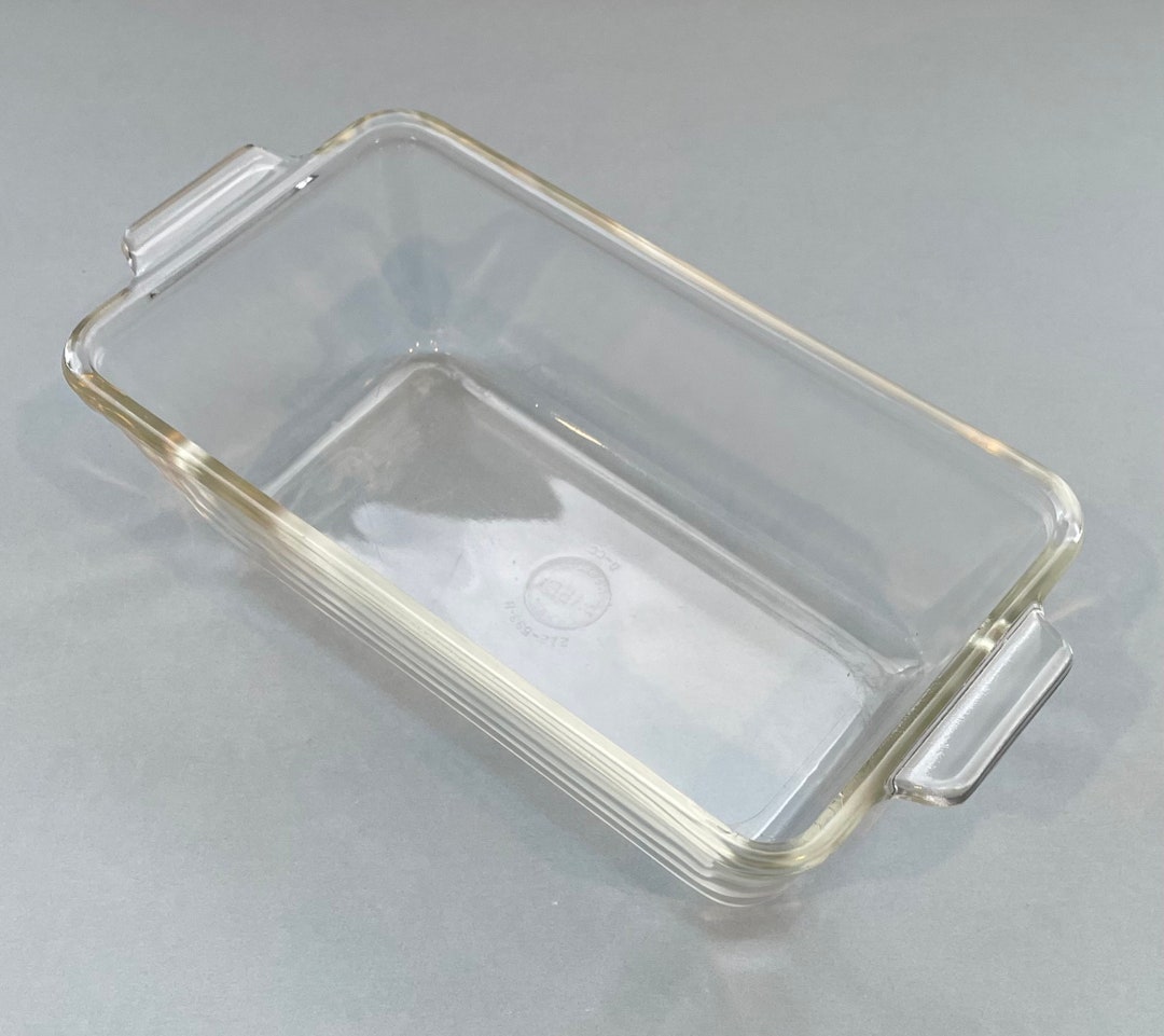 Antique Pyrex Loaf Pan With Small Handles Vintage Clear Glass Pyrex 212 ...