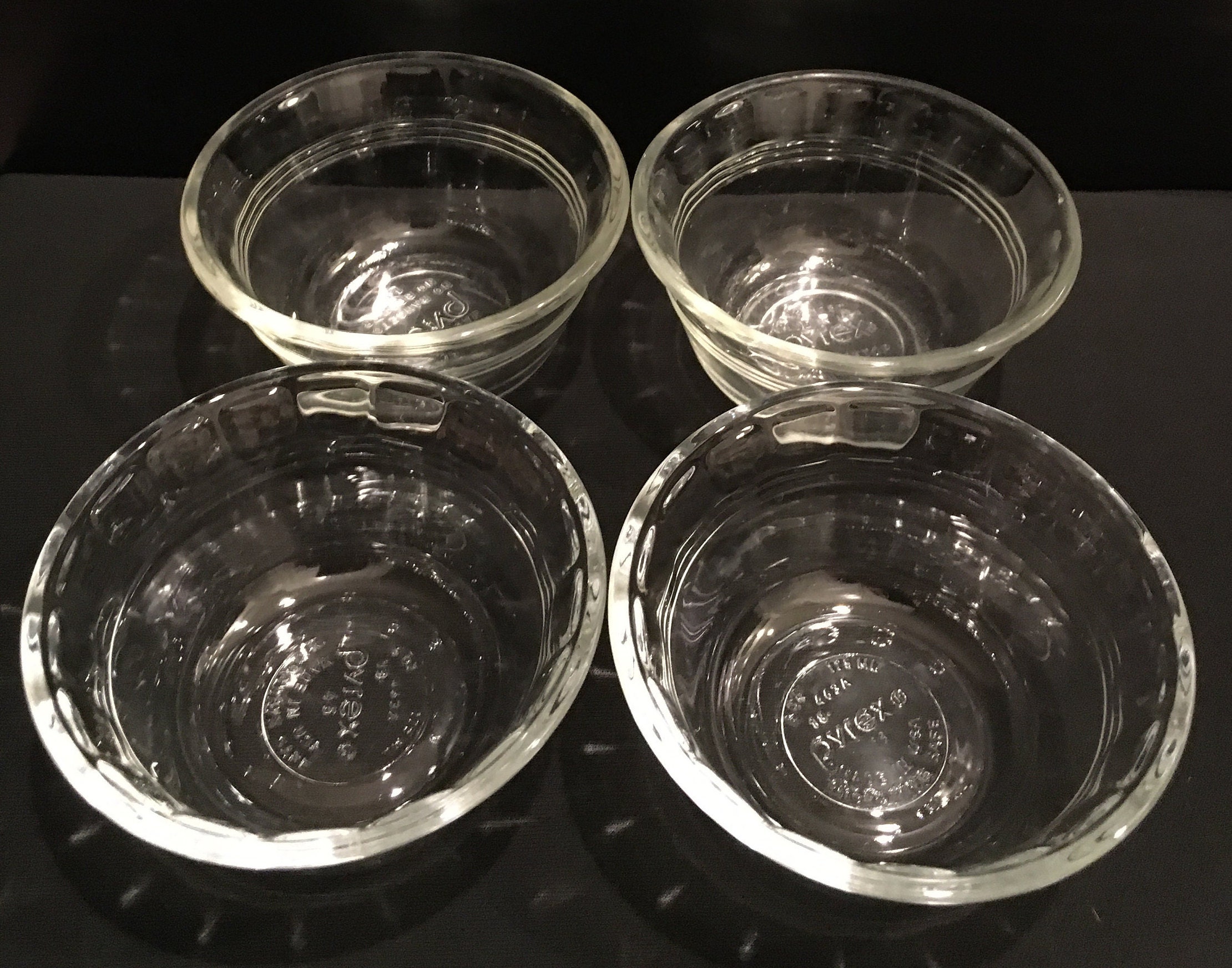 Vintage Pyrex Ramekins Set of 4 Clear Glass Custard Cups | Etsy