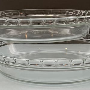 Set of 2 Vintage Pyrex Pie Plates Pyrex 229 9" a Fluted Glass Deep Dish ...