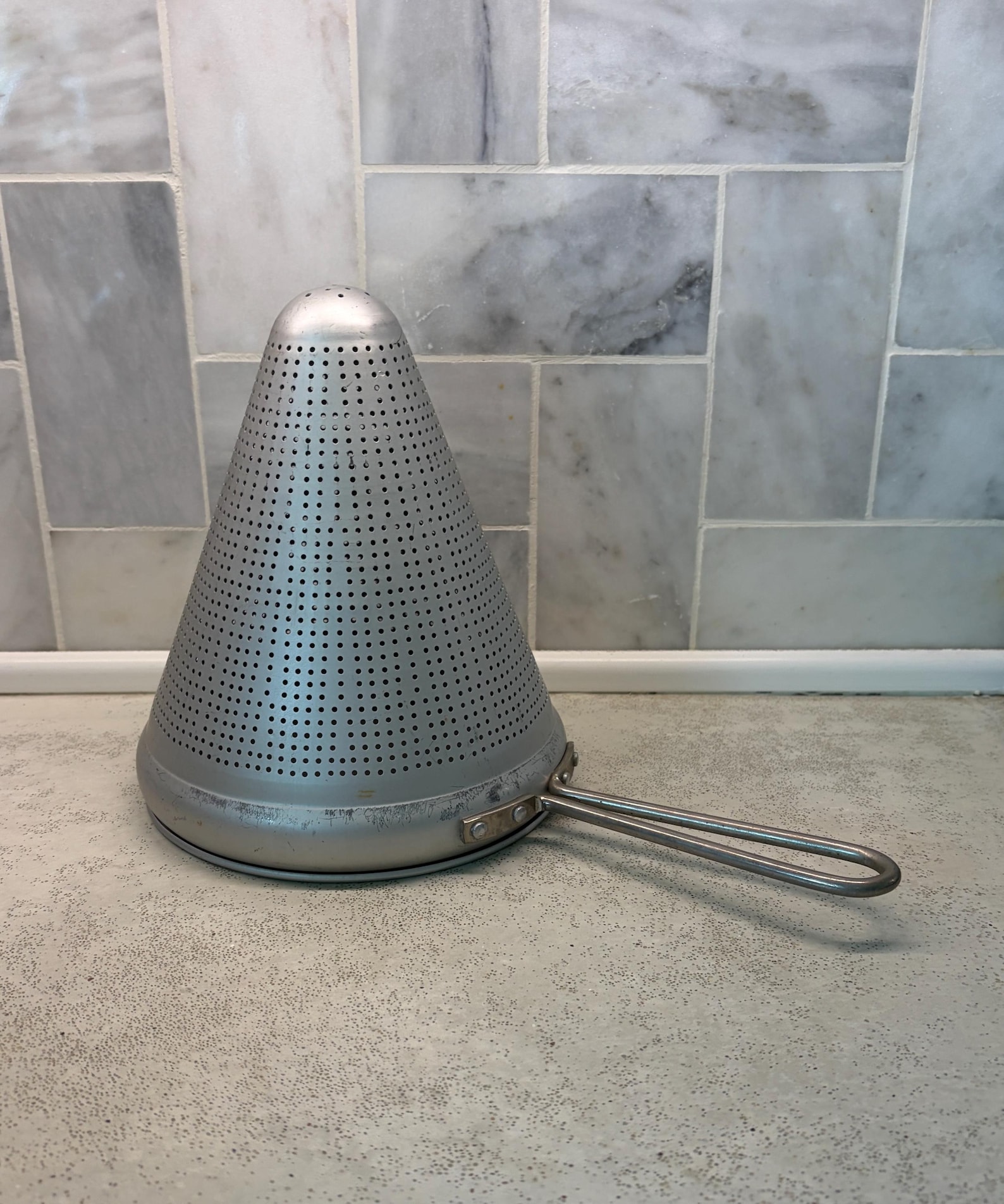 Vintage Canning Sieve / Seed Remover - Metal Cone Shape Colander With ...