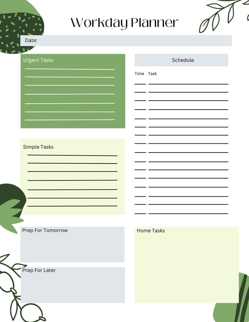 Workday Planner/ Monthly Calendar - Etsy