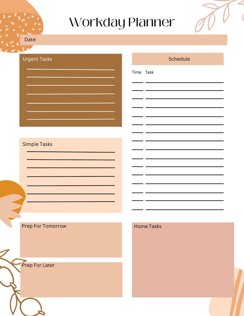 Workday Planner/ Monthly Calendar - Etsy