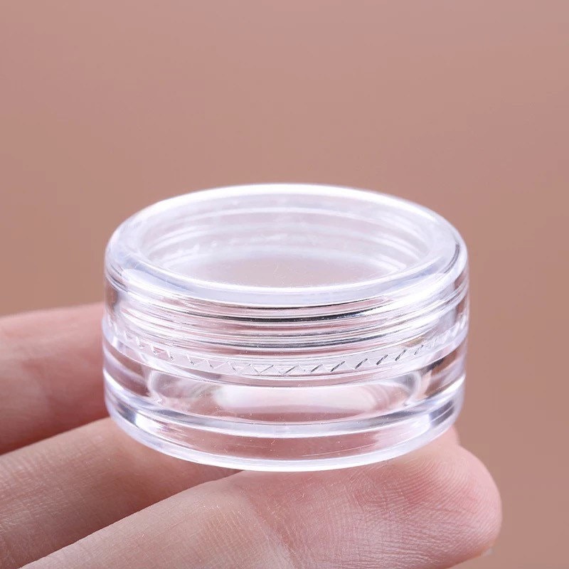 50x Clear Plastic Jars Beauty Containers Small Lip Balm Pots Makeup DIY ...