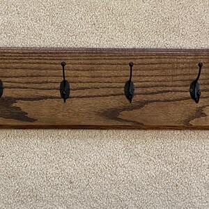 Dark Walnut, Solid Oak, Homemade Wooden Coat/multi-purpose Rack, Routed ...