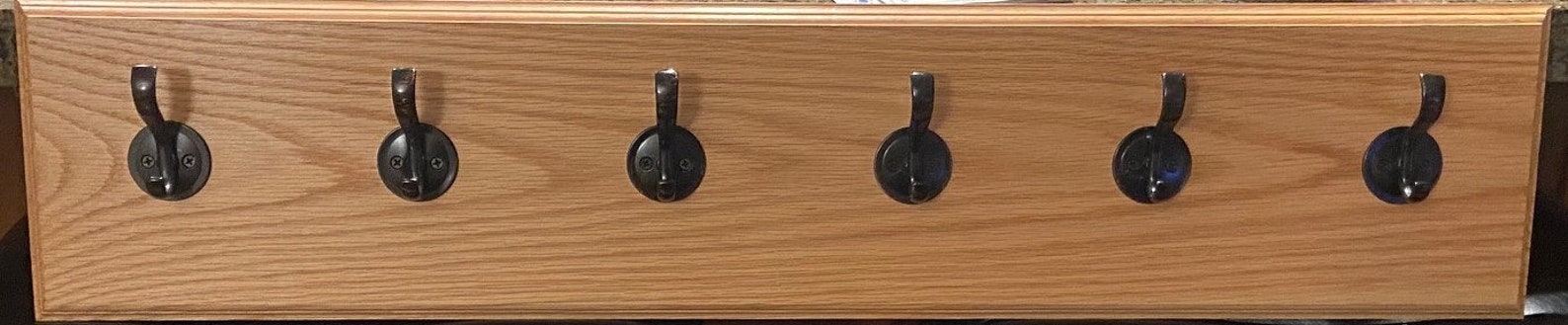 Natural Oak, Homemade Wooden Coat/multi-purpose Rack, Routed-edge ...