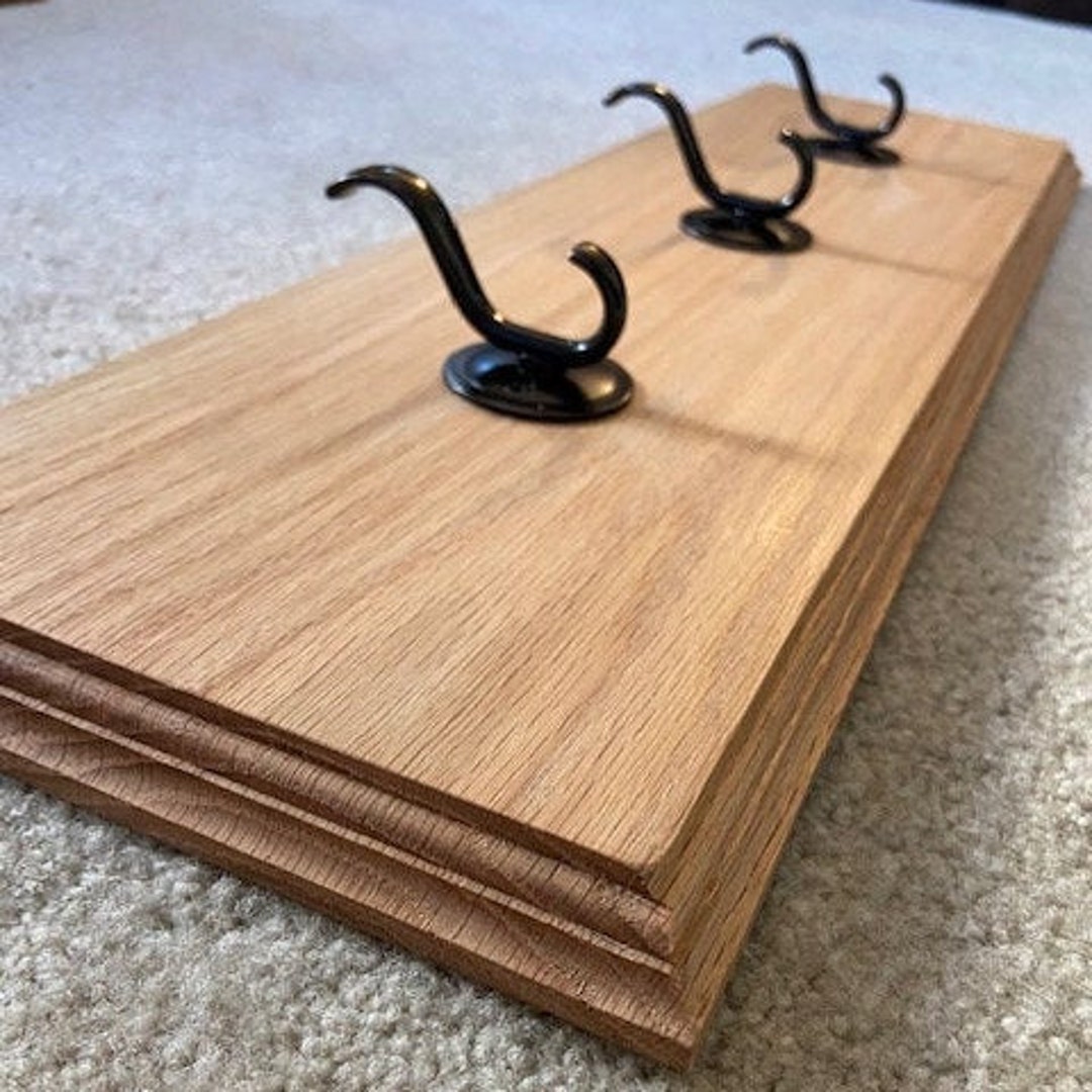 Natural Oak, Homemade Wooden Coat/multi-purpose Rack, Routed-edge ...