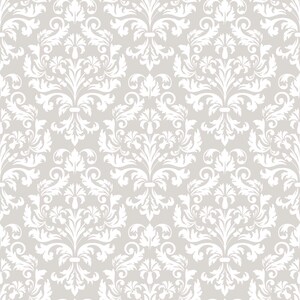 Grey Damask Peel and Stick Removable Wallpaper 5036 - Etsy