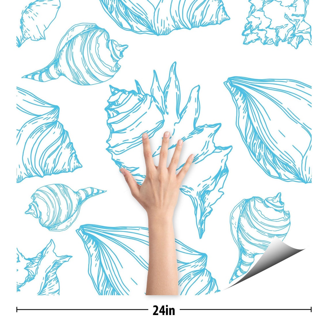 Blue Seashell Peel and Stick Removable Wallpaper 3230 - Etsy