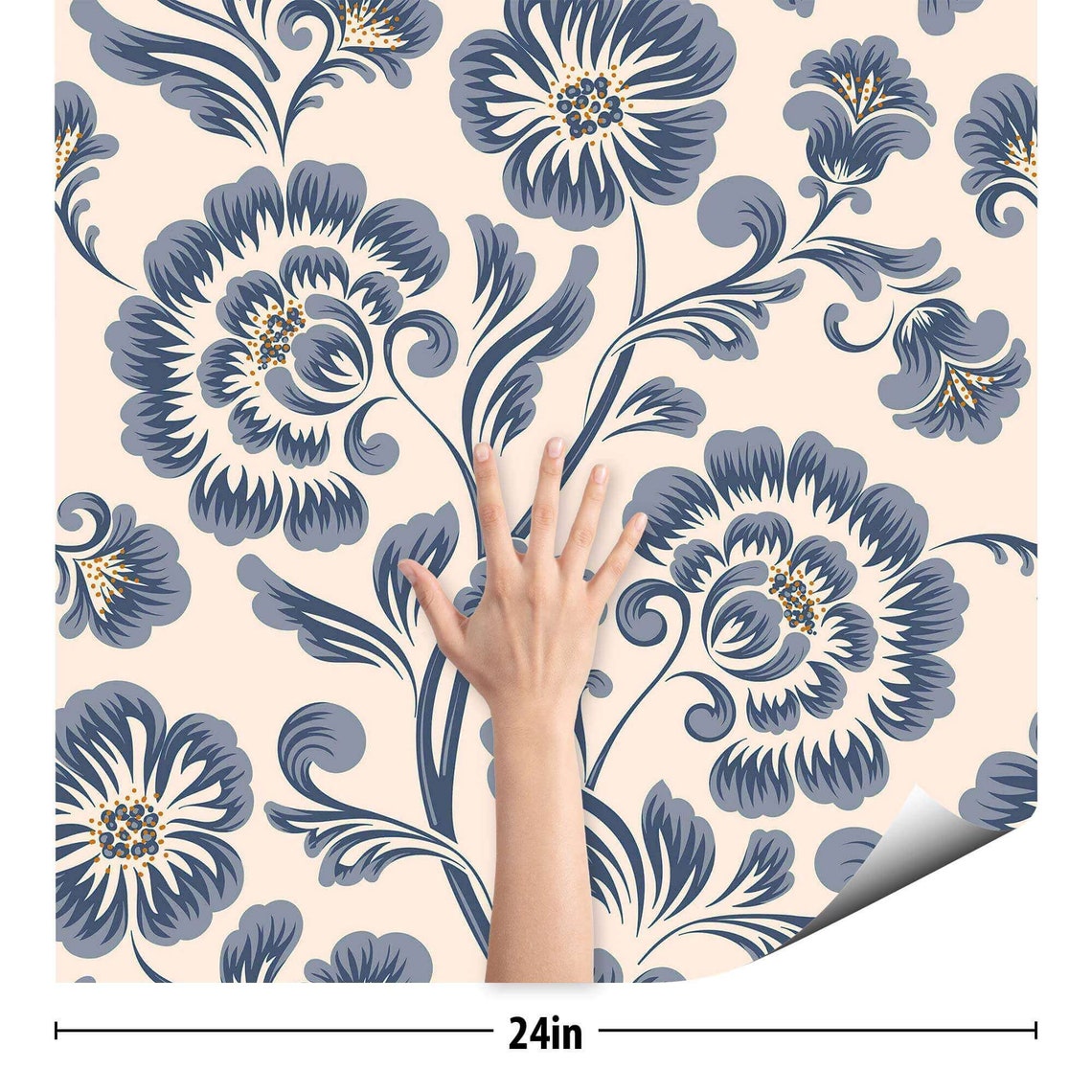 Blue Flower Peel and Stick Removable Wallpaper 5014 - Etsy Italia