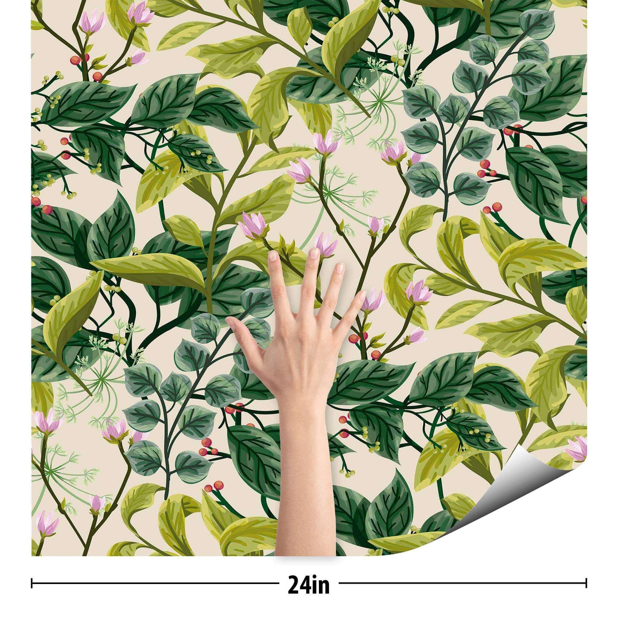 Green Foliage Peel And Stick Removable Wallpaper 5024 Etsy green-foliage-peel-and-stick-removable-wallpaper-5024-etsy