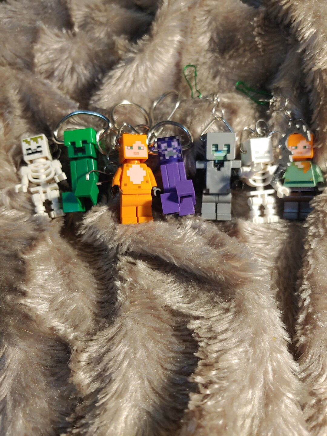 Lego Minecraft Keychains - Etsy