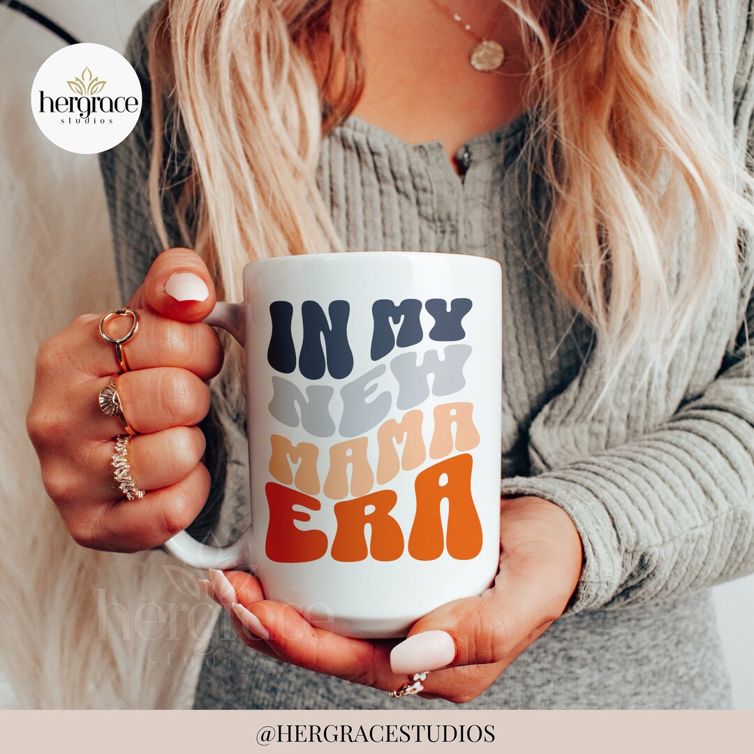 New Mom Era Pregnancy Announcement Over Coffee Mug Retro Themed Coffee ...