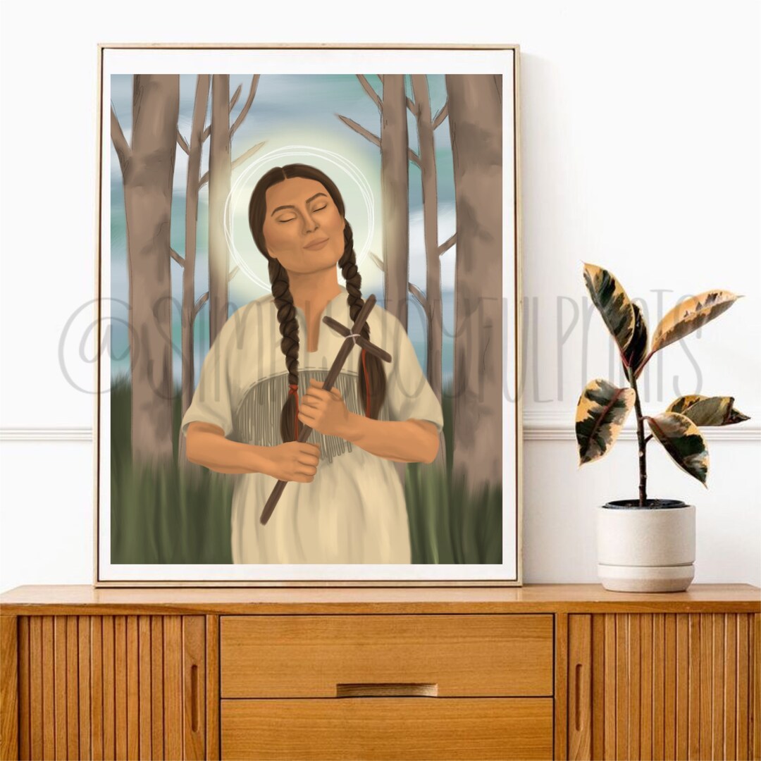 Free Indeed St. Kateri Tekakwitha Digital Art Print | Catholic Digital ...