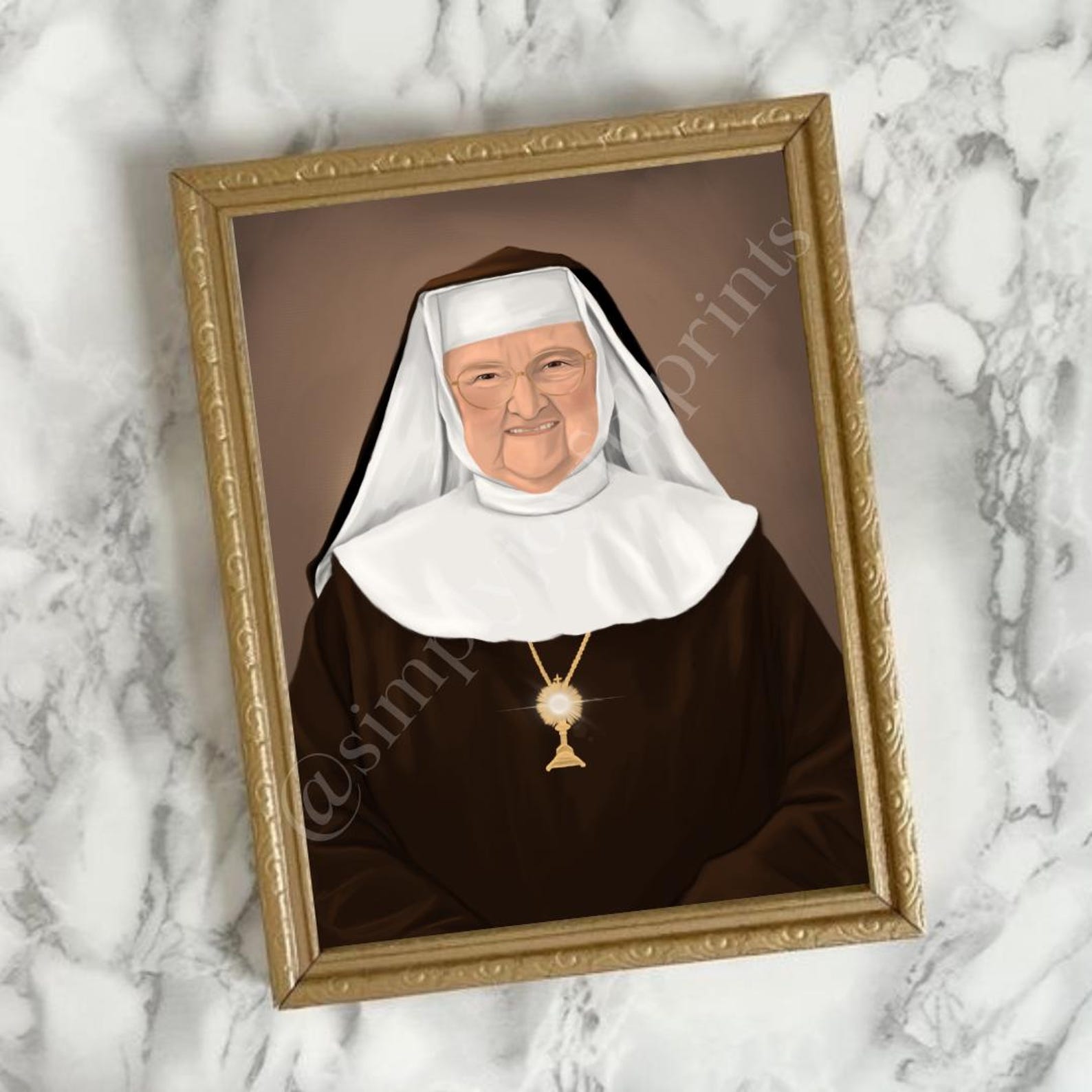 Faith, Hope, & Love Mother Angelica Digital Art Print Catholic Digital ...