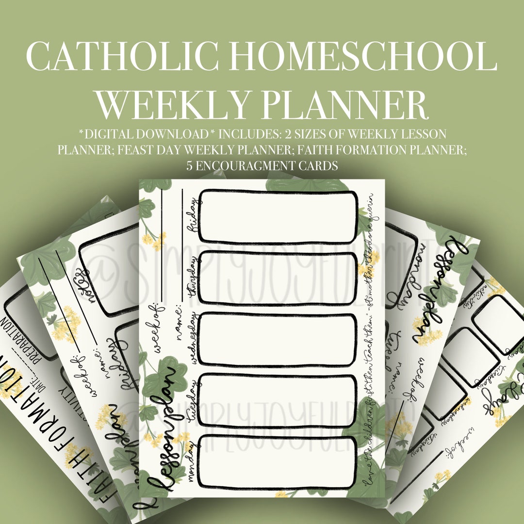 Catholic Homeschool Weekly Planner | Catechesis Weekly Planner ...