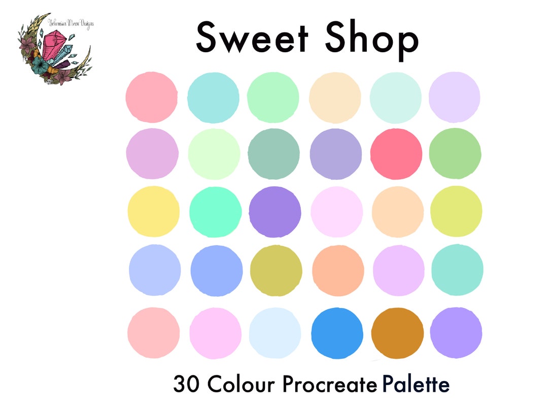 30 Hand Picked Procreate Colour Palette - Etsy