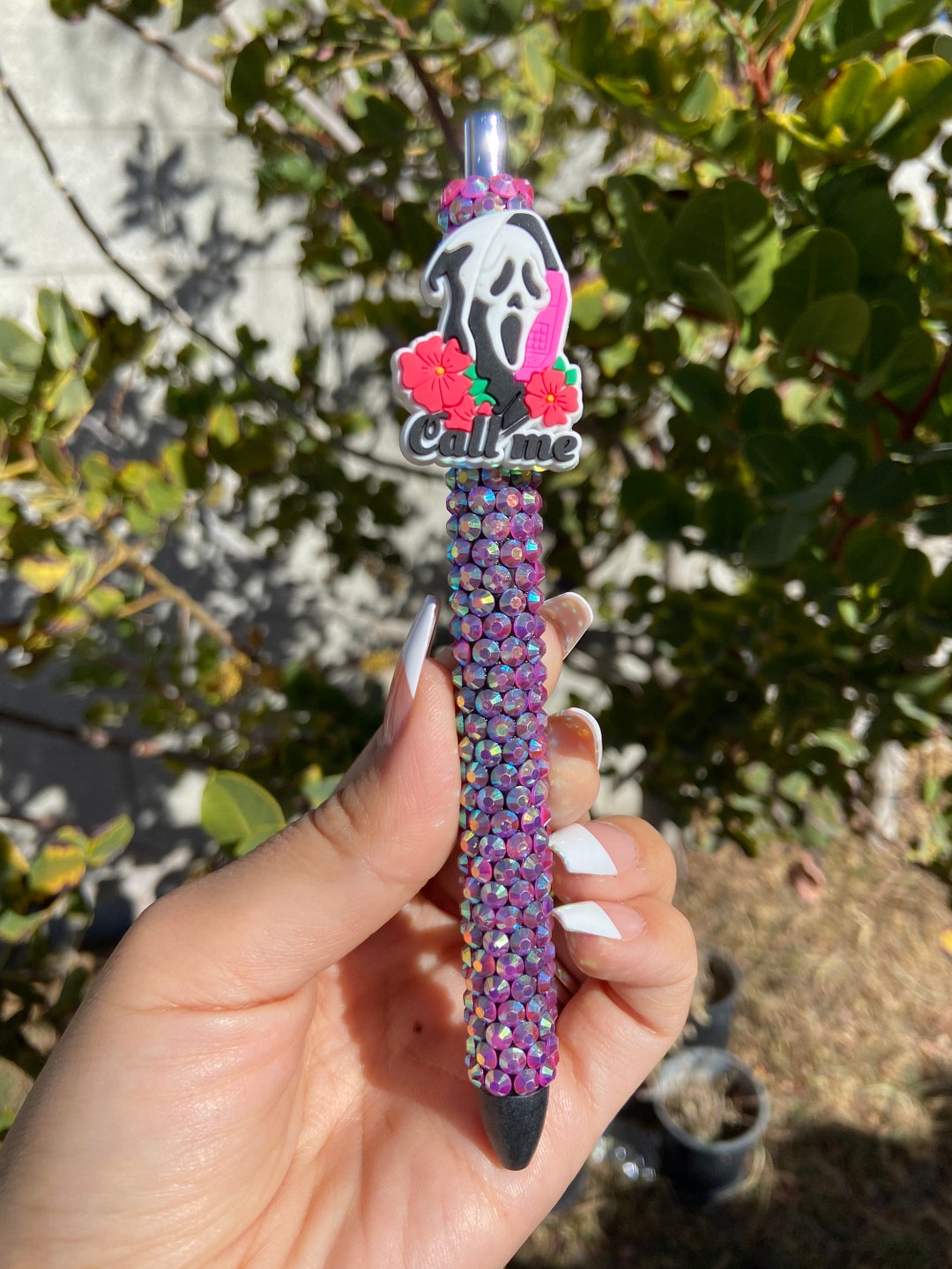 Rhinestoned Pen - Scream - Etsy