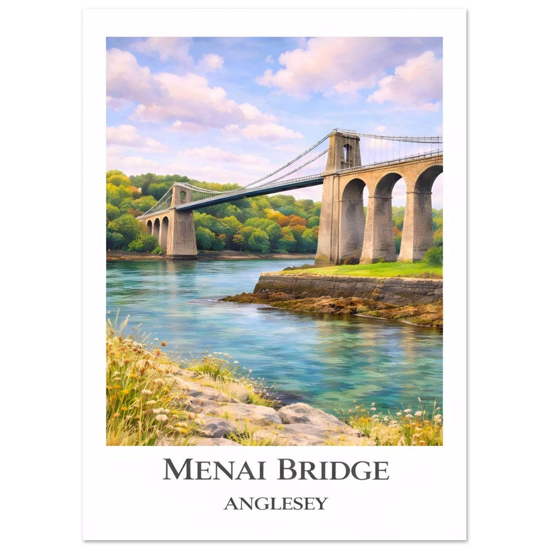 Menai Bridge Anglesey Unframed Poster Print - Etsy