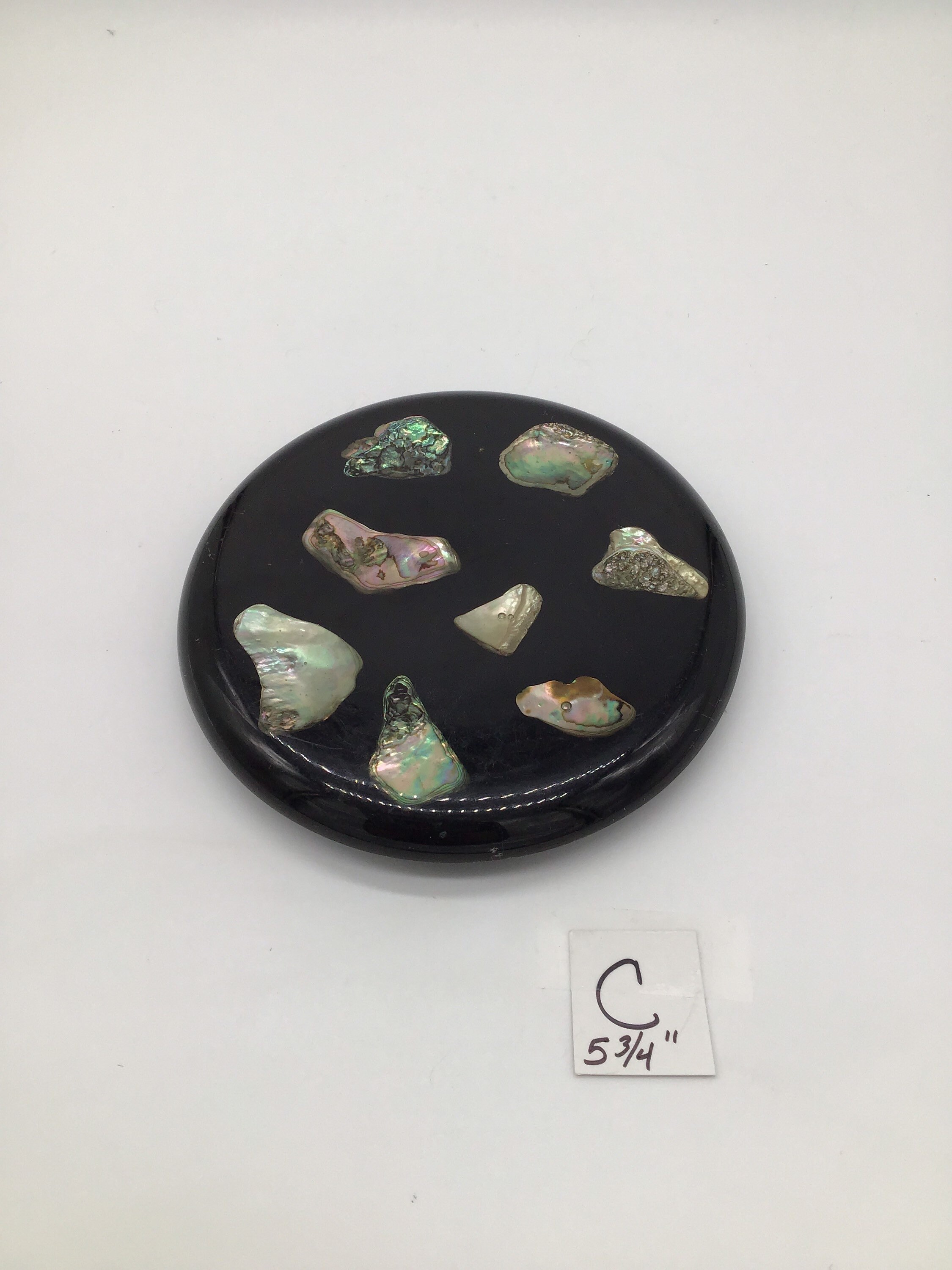 Vintage Acrylic and Black Abalone Shell Trivet Hot Plate Wall - Etsy