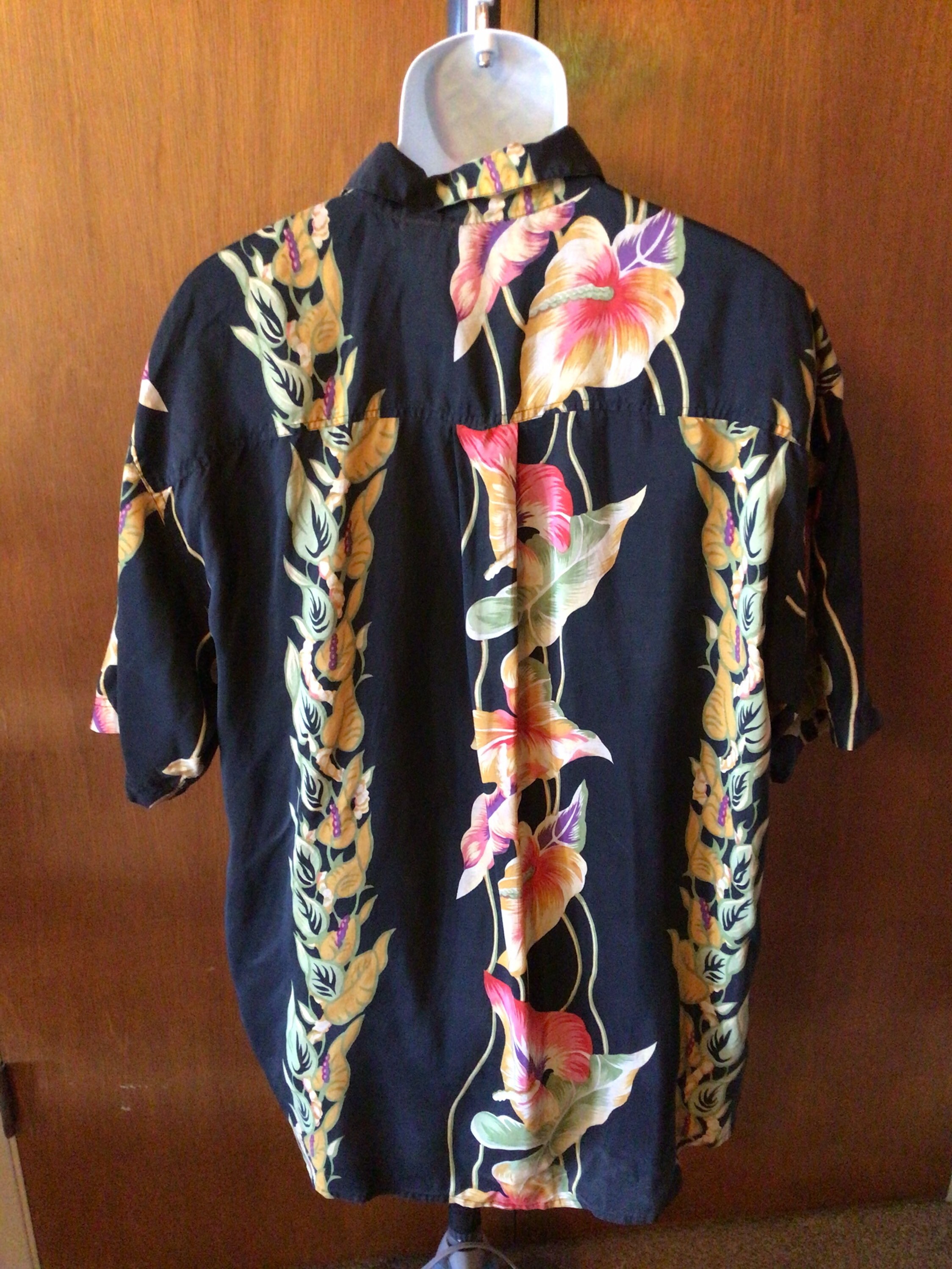 80s Tropical Hawaiian Exotic Floral Shirt Aloha Silk Shirt - Etsy