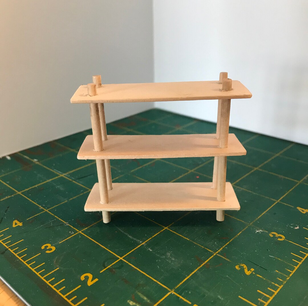 Fairy Miniature Rustic Wooden Shelf 1:12 Scale Perfect Dollhouse Wooden ...
