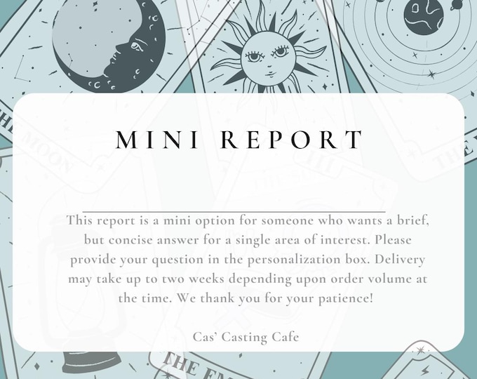 Mini Question Answer: Personalized Report - Etsy