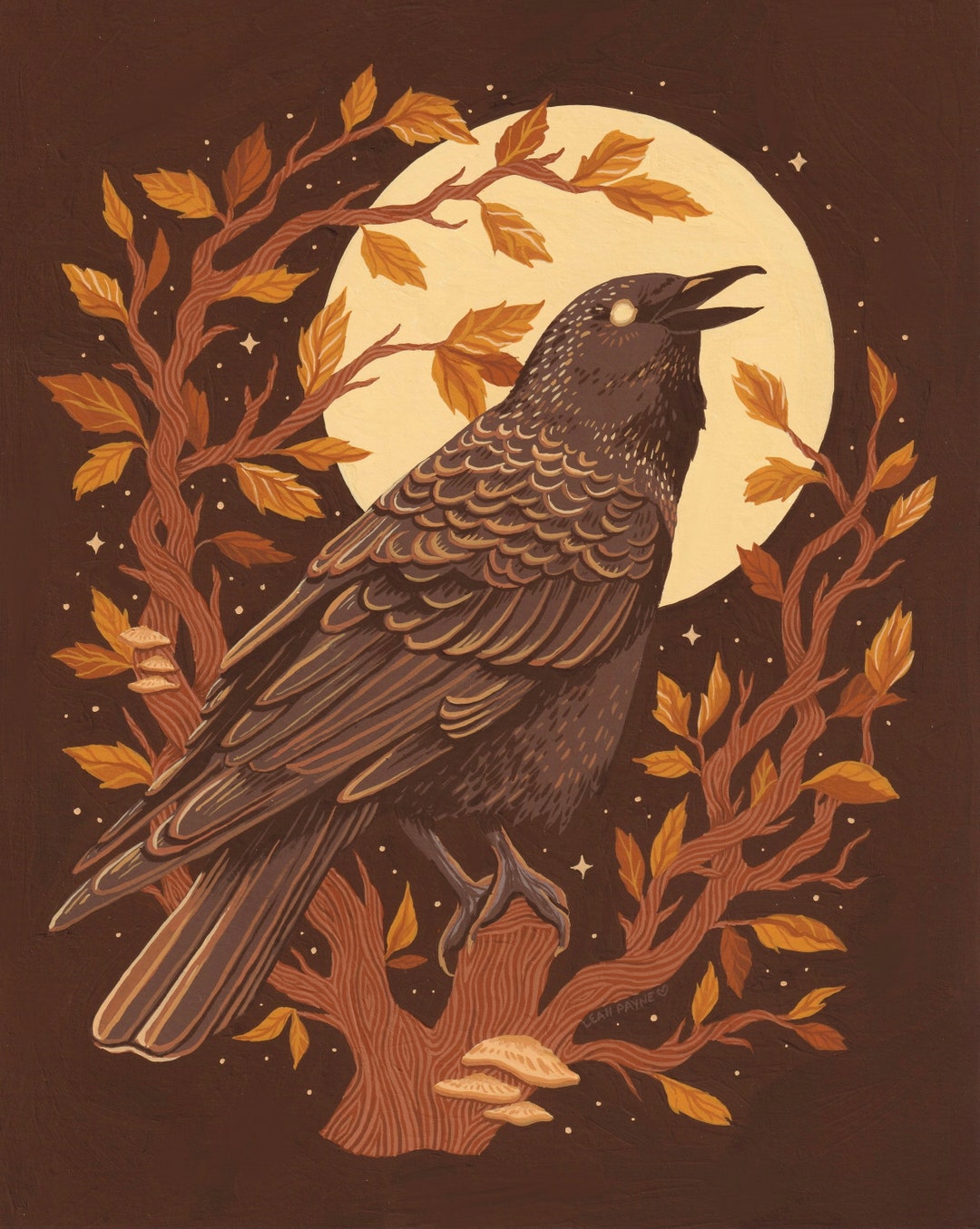 Art Print ”autumn’s Call" 8"x10" Spooky Raven Nature Autumn Halloween ...