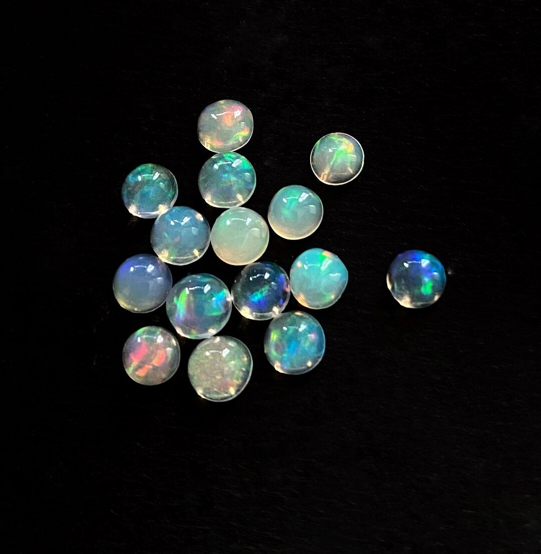 Natural Ethiopian Opal Round Cab, 4mm Cabochon, AAA Quality-superb ...