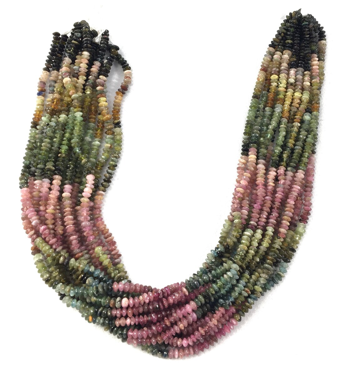 Multi Tourmaline Button Beads: Smooth Gemstone Jewelry Making - Etsy