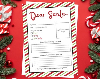 Letter to Santa Template Printable Kids Letter to Santa Dear Santa ...