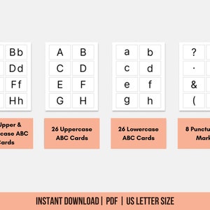 Montessori Alphabet Flash Cards, Printable Flashcards, Montessori ...
