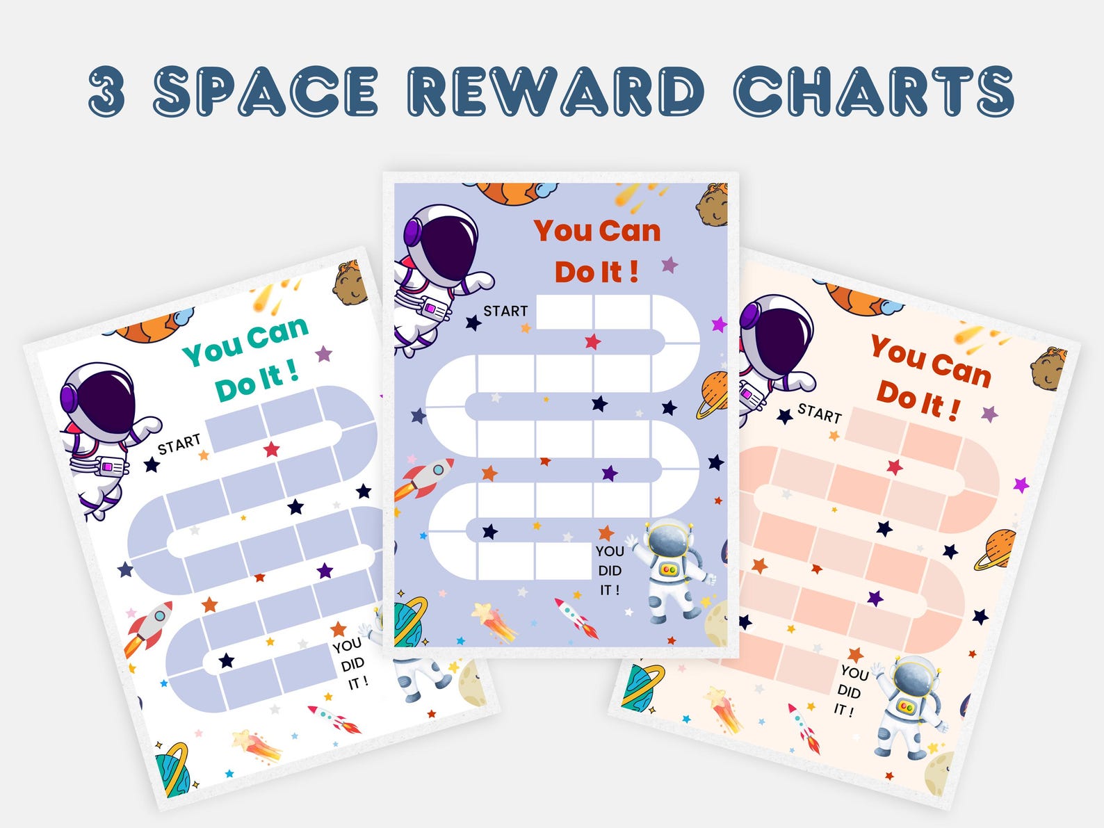 3 Printable Space Reward Charts, Outer Space Sticker Charts to Track ...