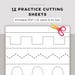 12 Montessori Printables - Cutting Practice Sheets - Preschool ...