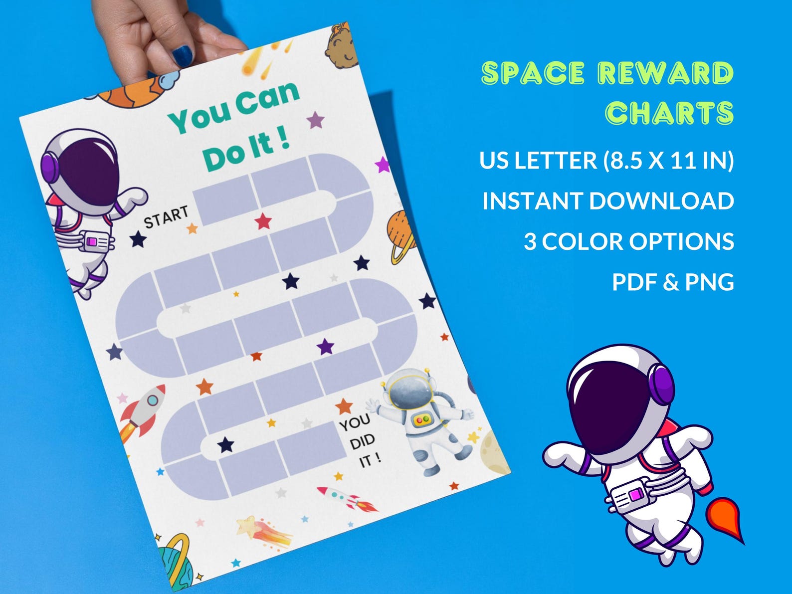 3 Printable Space Reward Charts, Outer Space Sticker Charts to Track ...