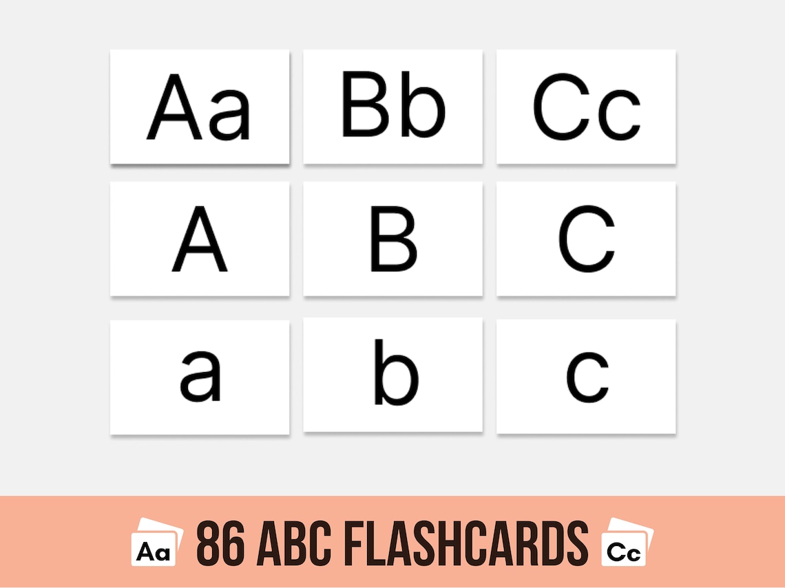 Montessori Alphabet Flash Cards, Printable Flashcards, Montessori ...
