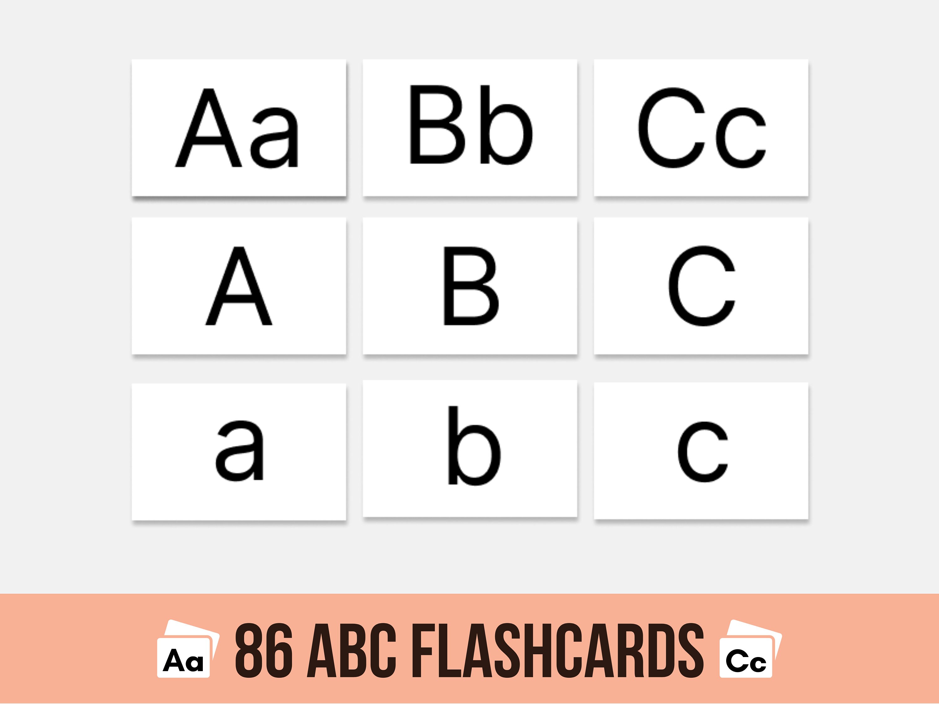 Montessori Alphabet Flash Cards, Printable Flashcards, Montessori ...