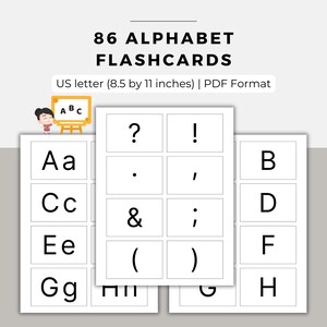 Montessori Alphabet Flash Cards, Printable Flashcards, Montessori ...