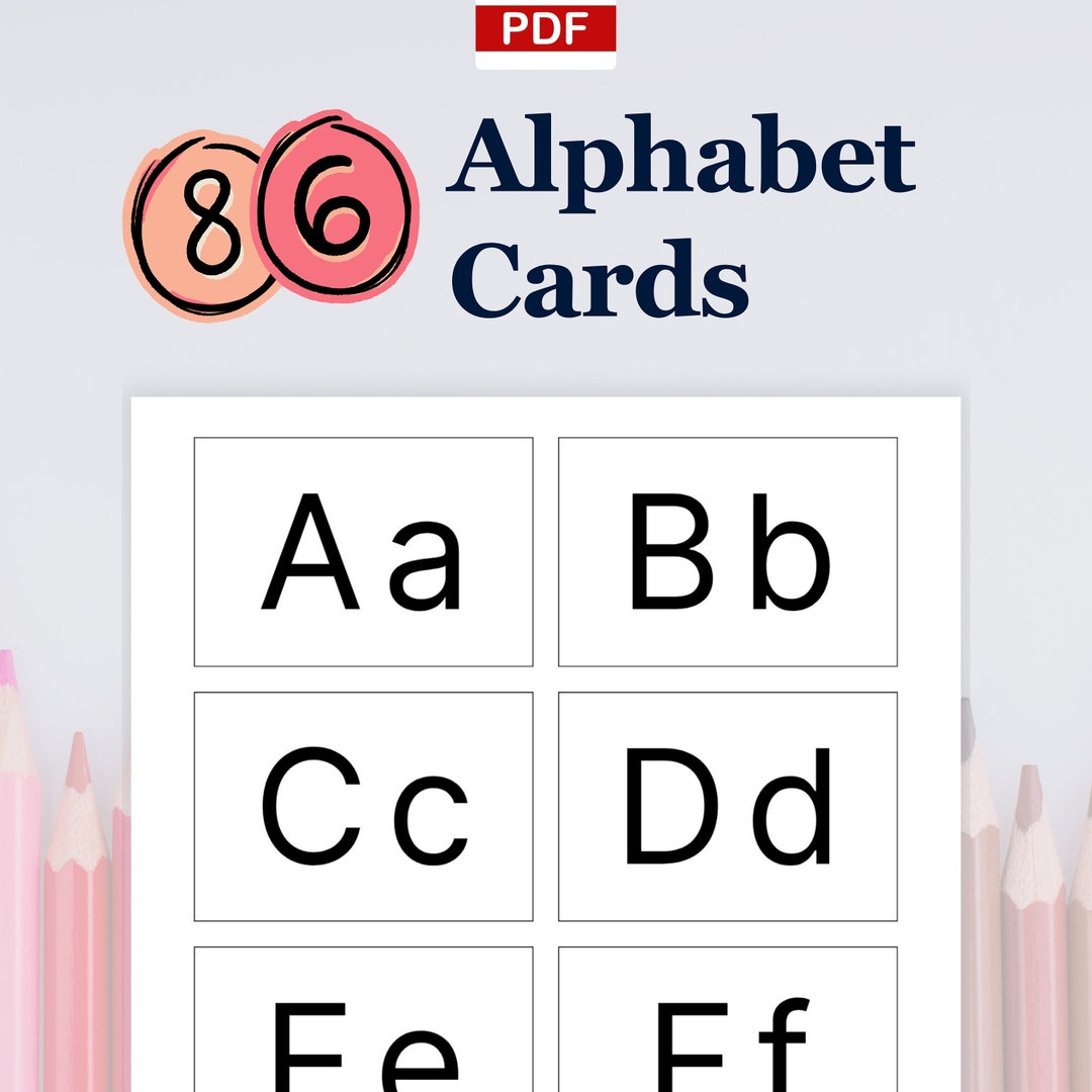 Montessori Alphabet Flash Cards, Printable Flashcards, Montessori ...
