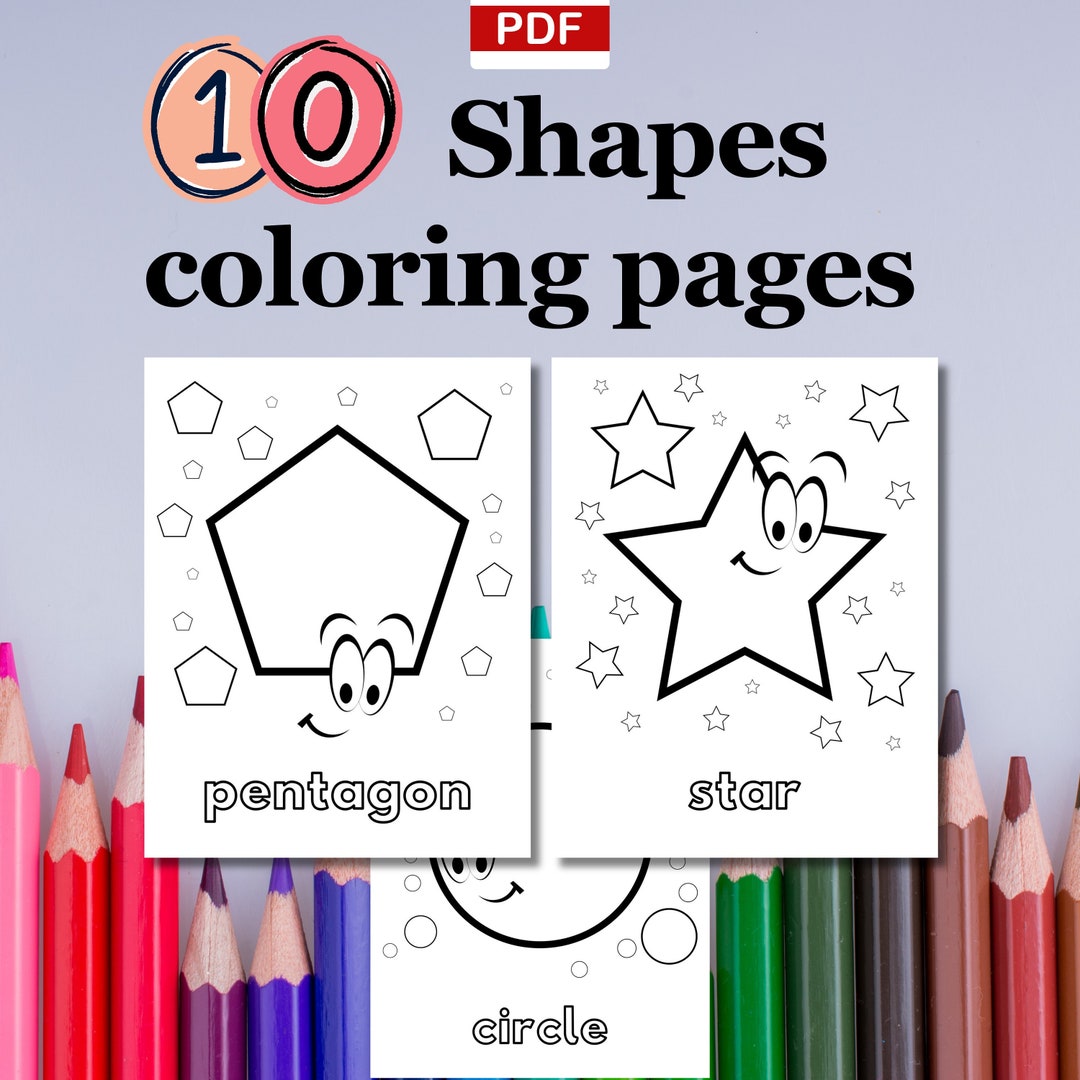 10 Printable Shape Coloring Pages for Kids, Preschool Coloring Pages ...