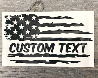 Large Size Wavy American Flag Vinyl Sticker Decal for Car Back Window ...
