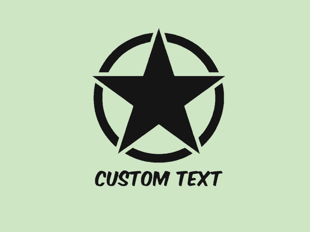 Personalized Army Military Star Symbol Vinyl Decal Sticker - Etsy