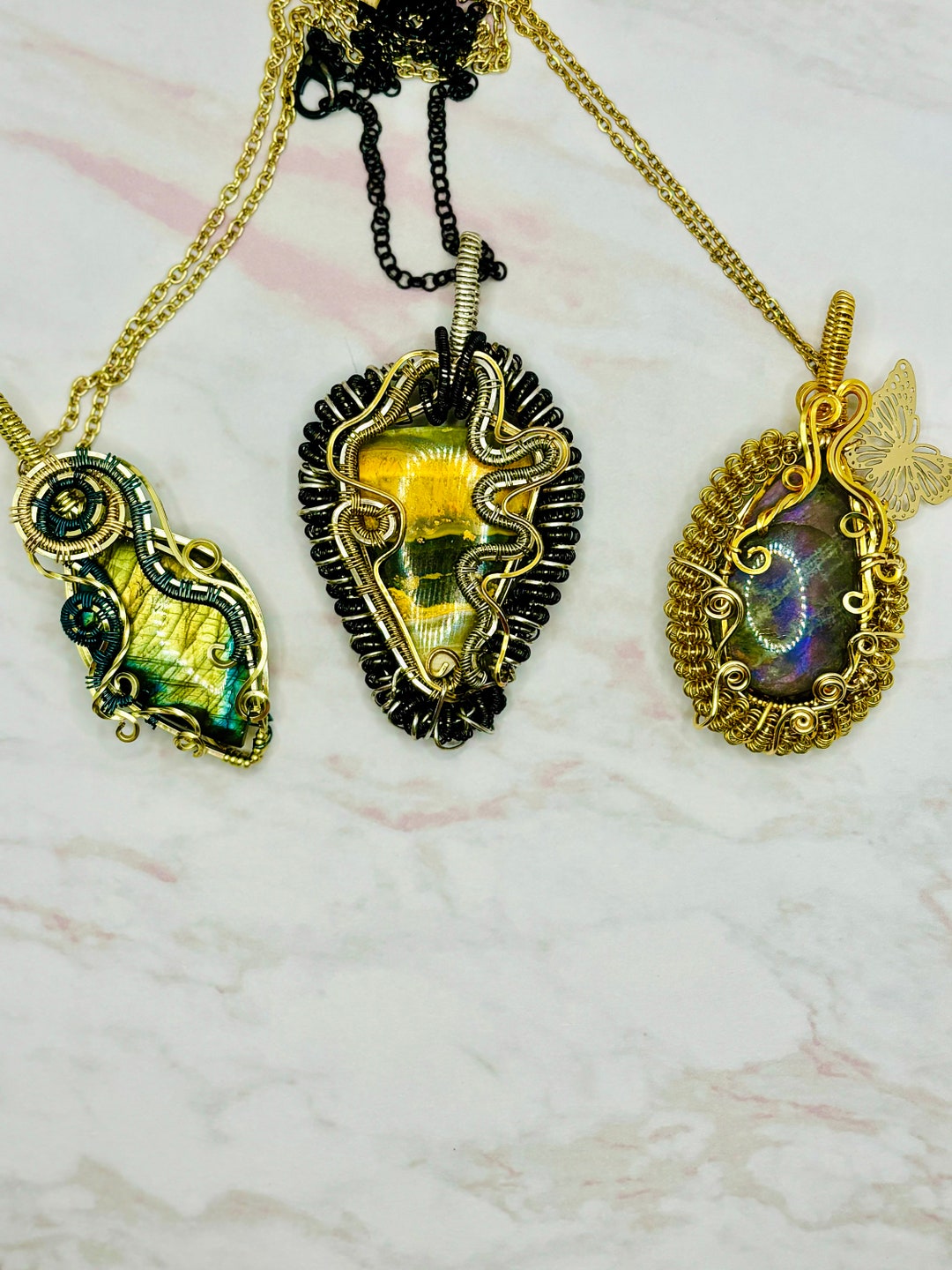 High End Luxury Jewelry Collection Gemstone Wire Wrapped Pendant ...