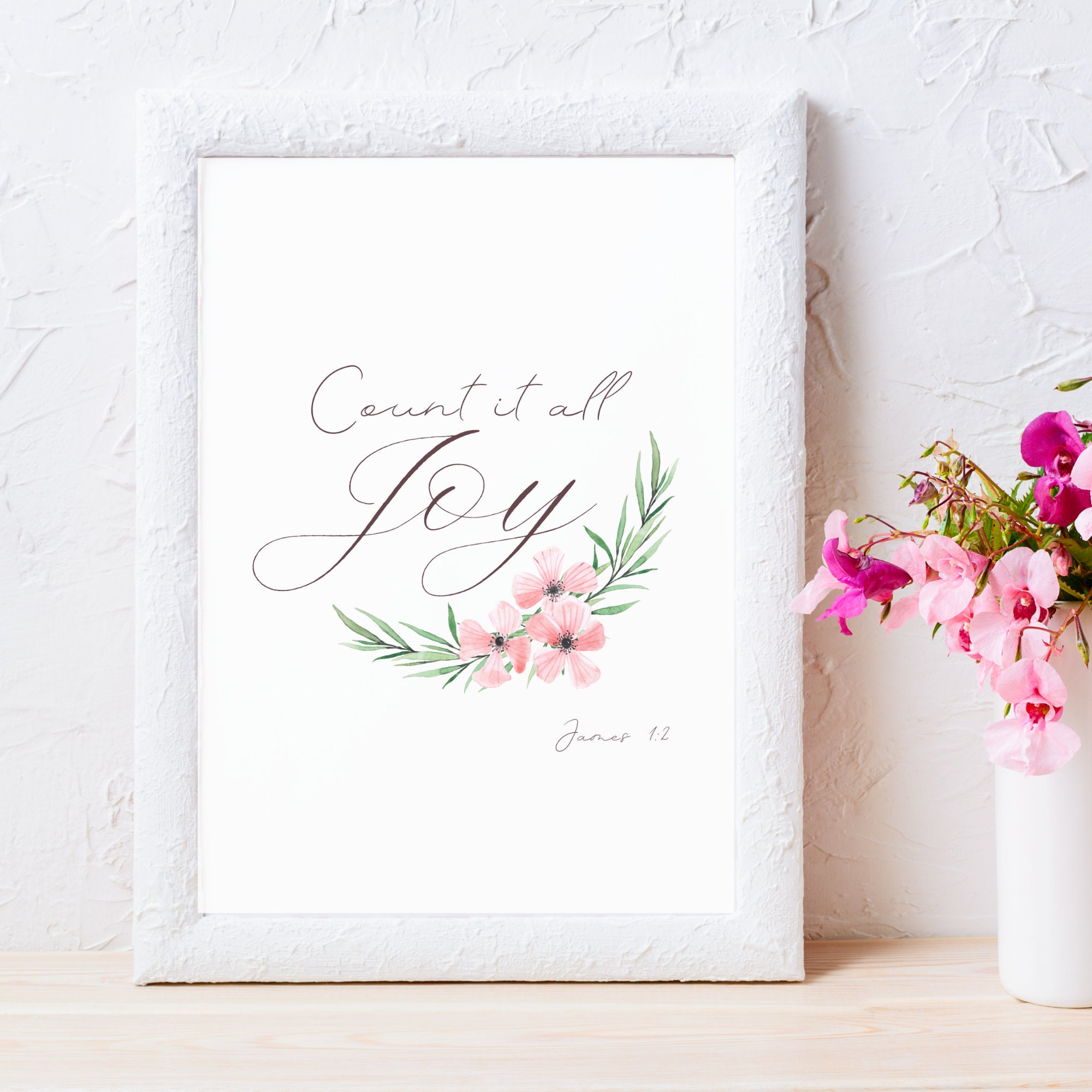 Count It All Joy Wall Art Digital Download Scripture High - Etsy