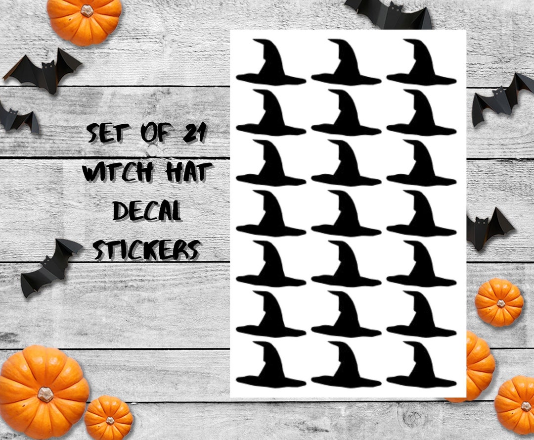 Witch Hat Vinyl Decal Stickers X 21 Halloween Stickers - Etsy