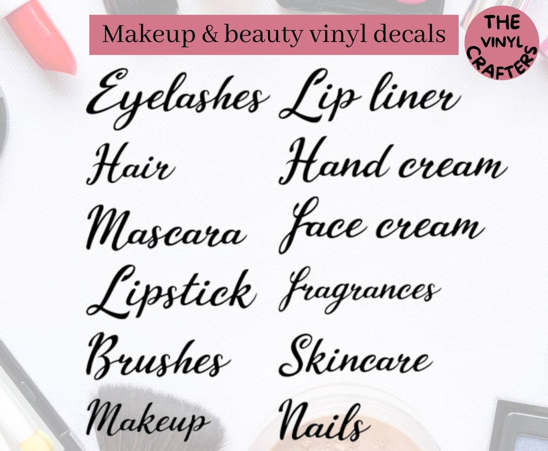 Makeup & Beauty Vinyl Decals: Custom Organization Labels - Etsy